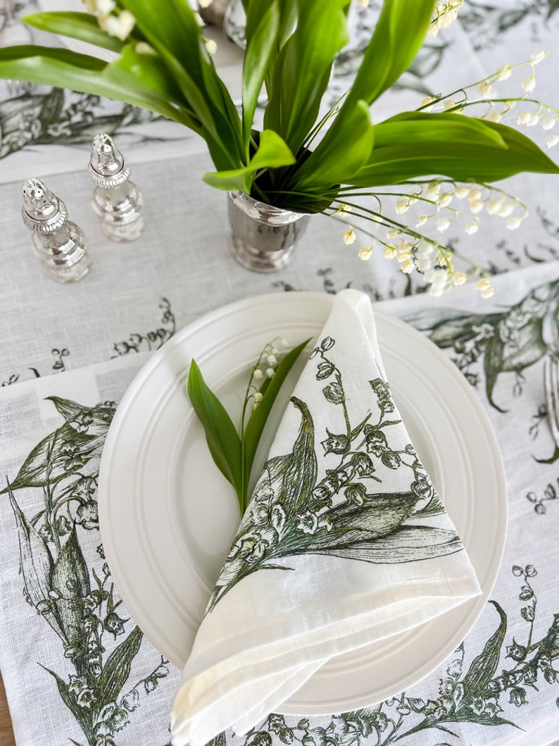 Lily of the Valley Linen Napkins, Easter Spring Decor - Etsy