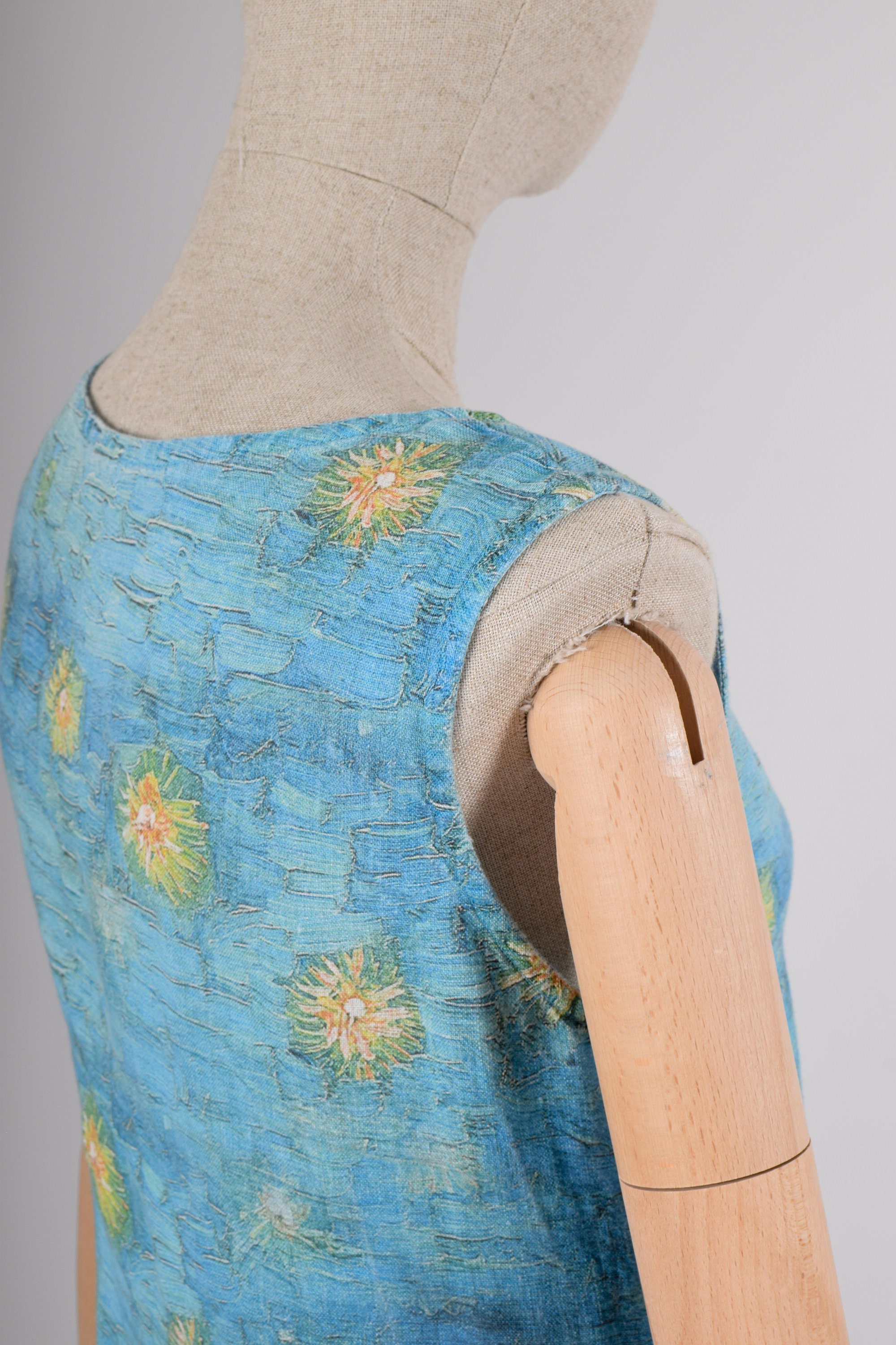 Long linen women dress, Vincent van Gogh, Starry Night, tunic dress ...