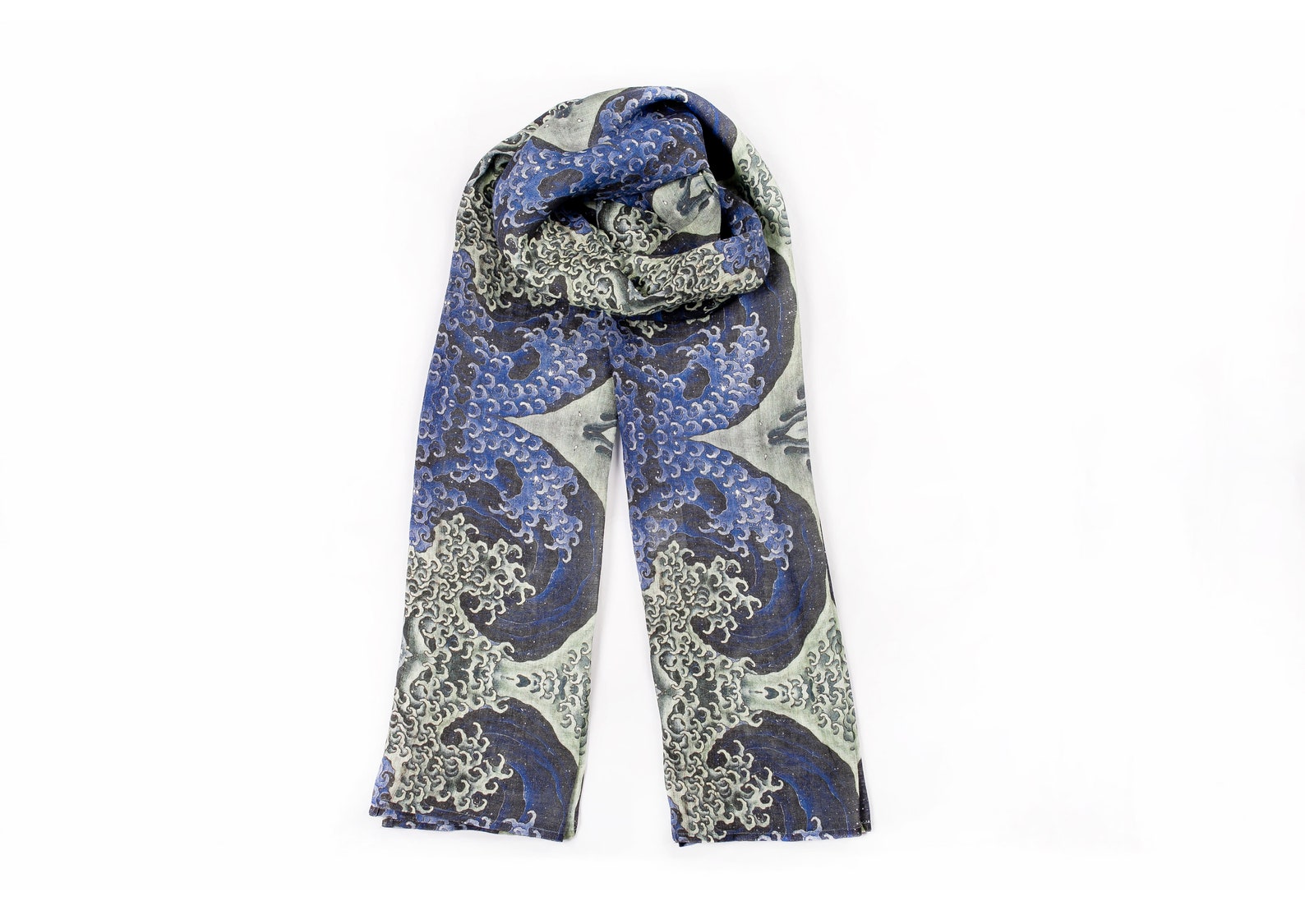 Scarf Hokusai Feminine Wave Linen Scarf Blanket Scarf | Etsy
