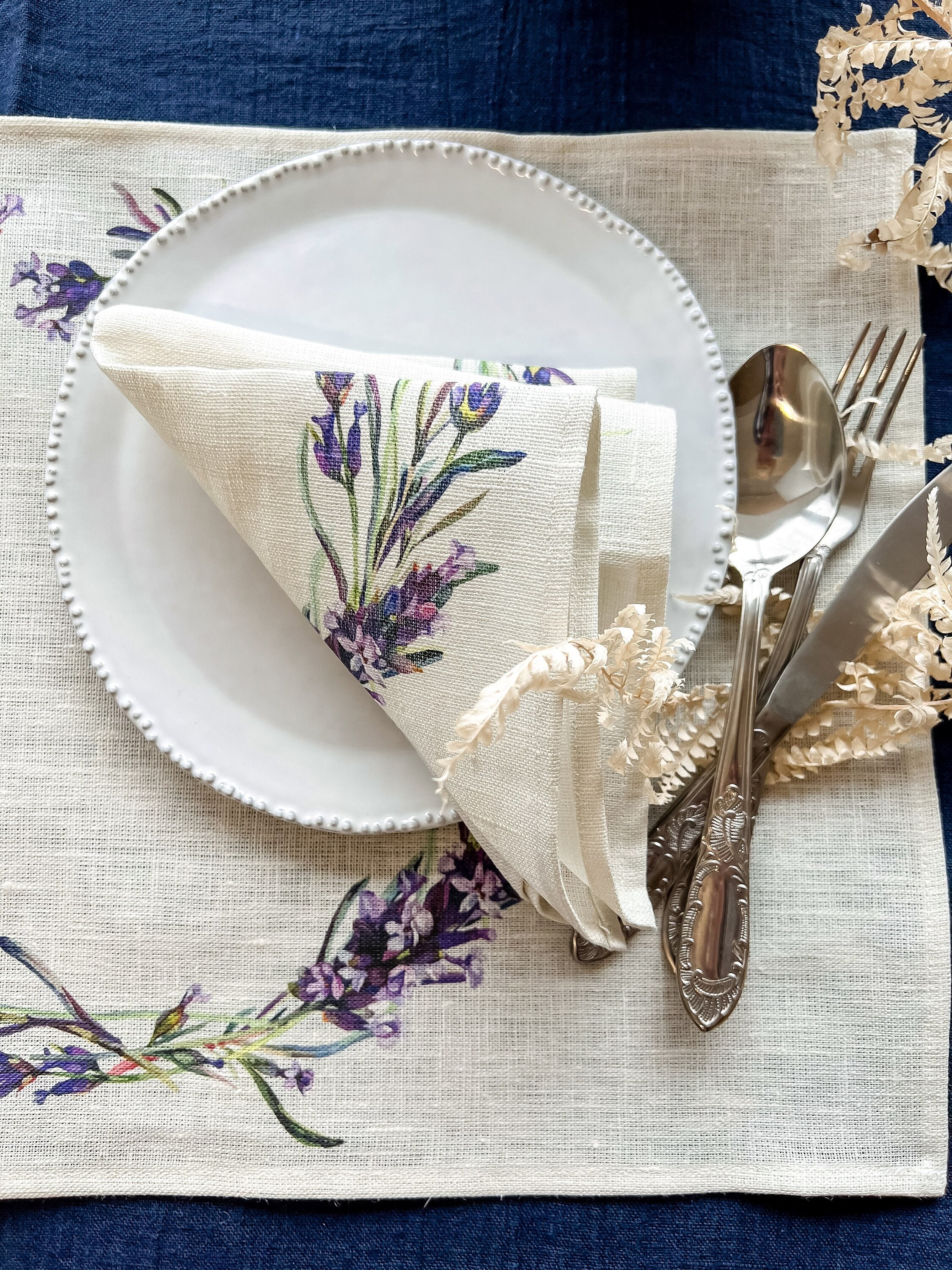 Napkins Set Lavandula Linen Napkins Lavenders Purple Linen | Etsy