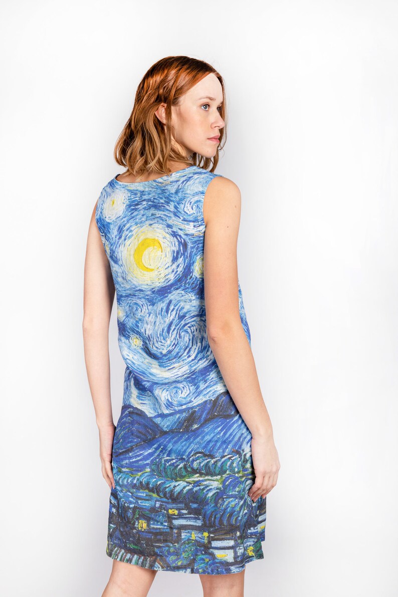 Starry Night Vincent Van Gogh Linen Dress Linen Tunic 100% - Etsy