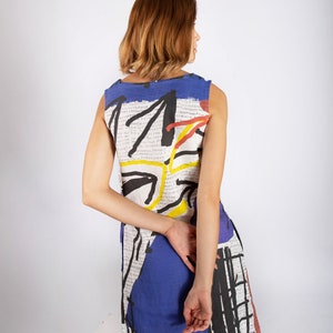 Linen Dress, Graffiti, Street Wear, Urban Dress, Skater Dress, Linen ...