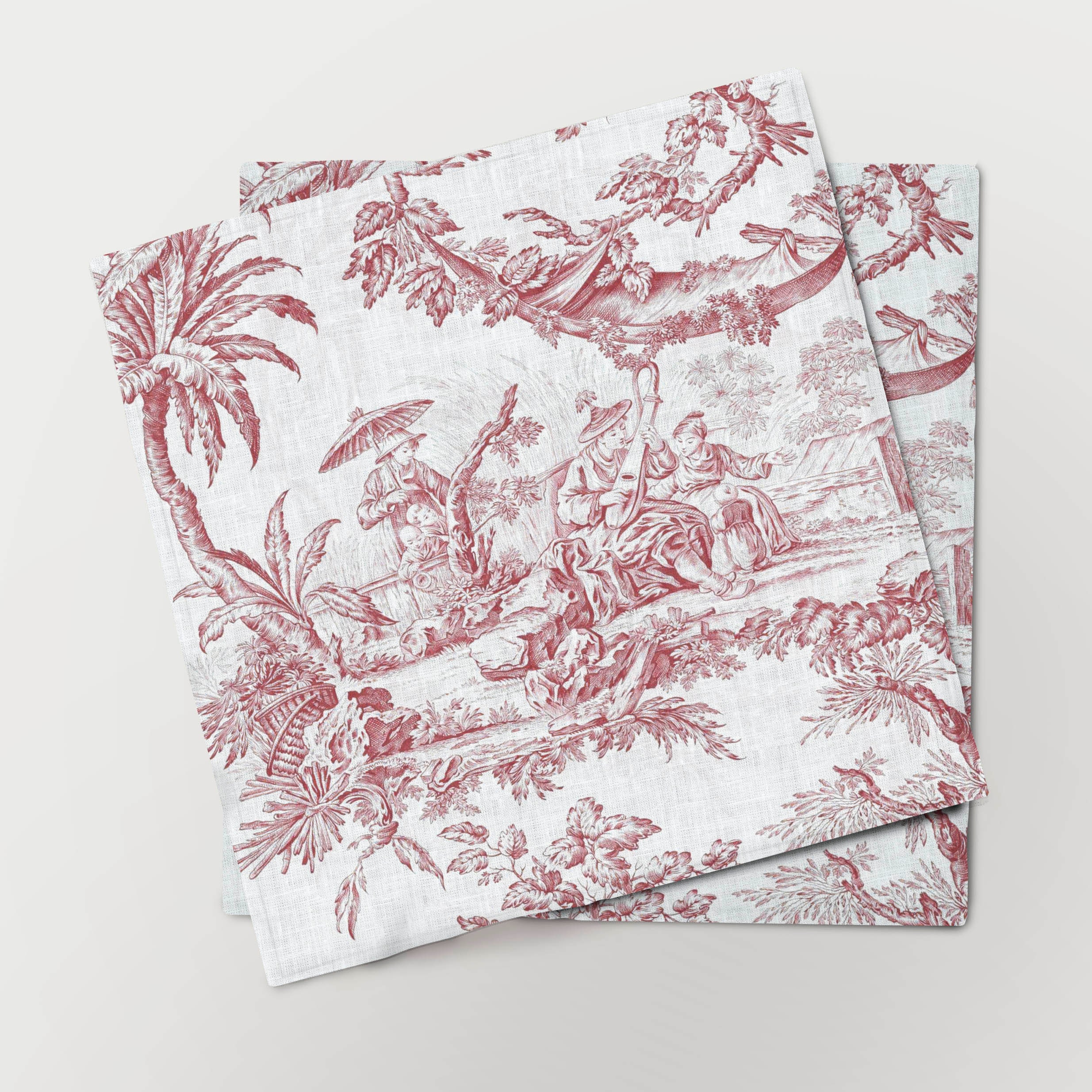 Linen Napkins Toile De Jouy Napkins Set of 6 100% Linen - Etsy
