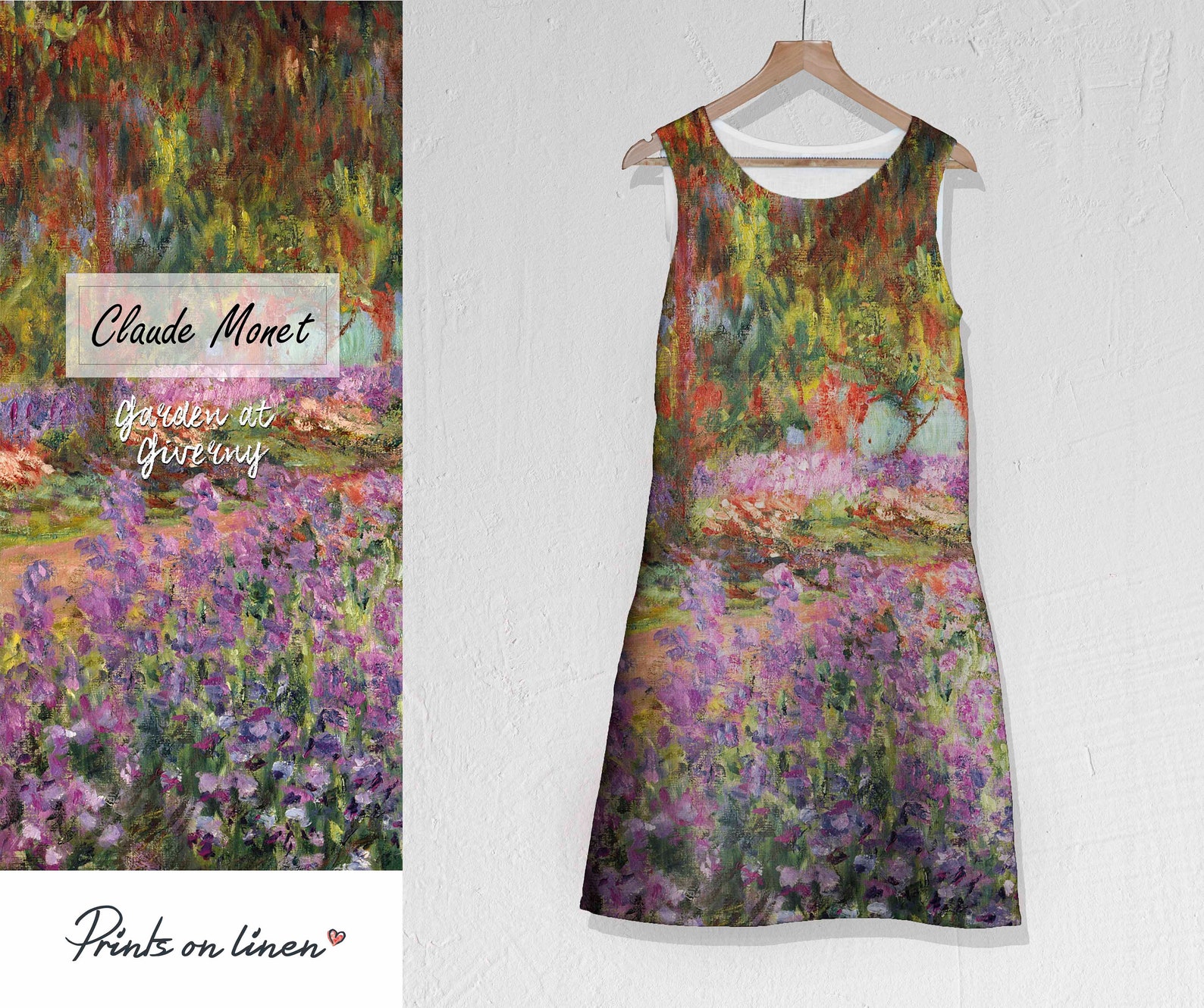 Linen Dress Claude Monet Summer Dress Loose Dress Hippie - Etsy