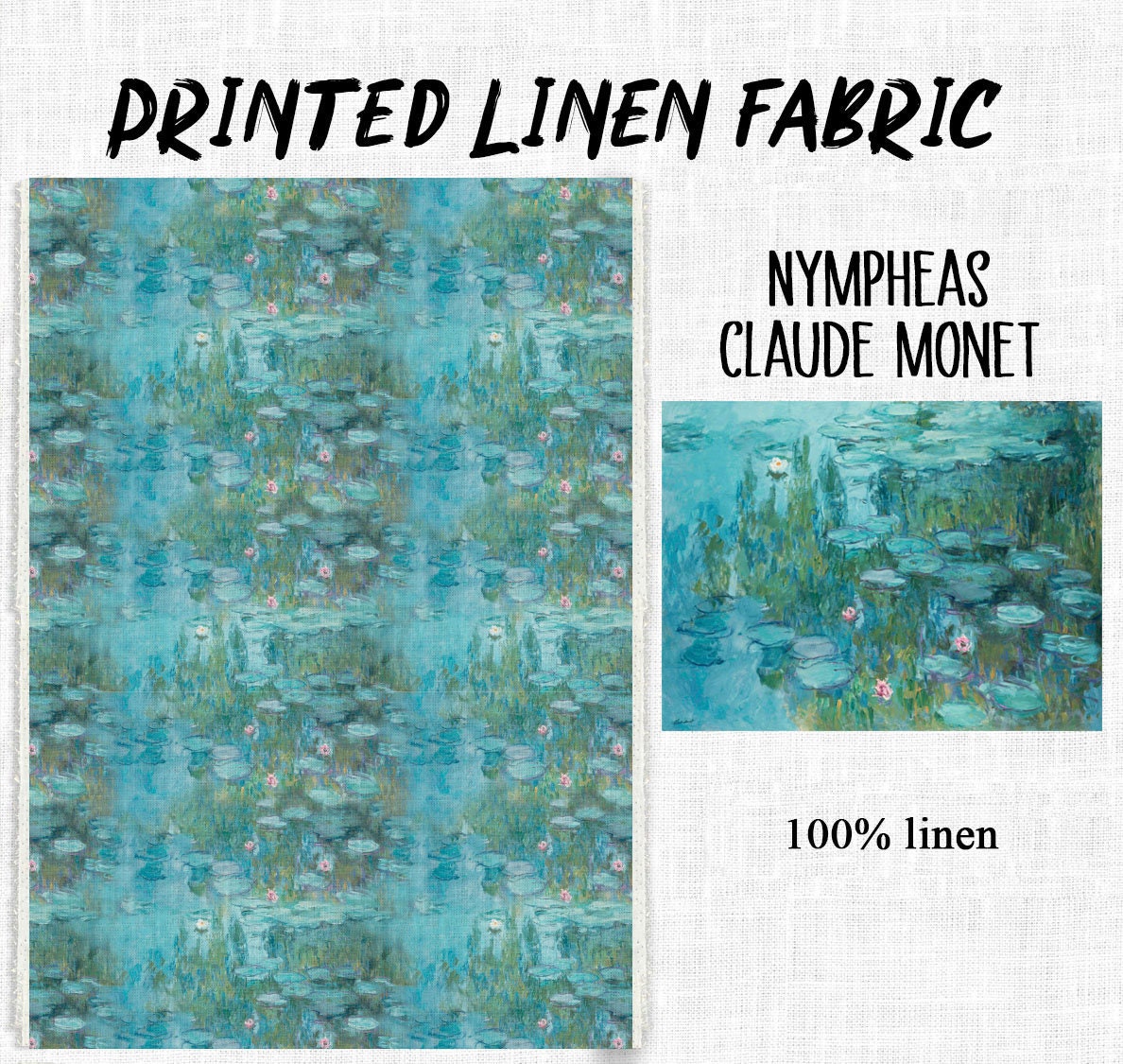 Claude Monet Linen Fabric Fabric by Yard Fabric by Meters - Etsy Canada