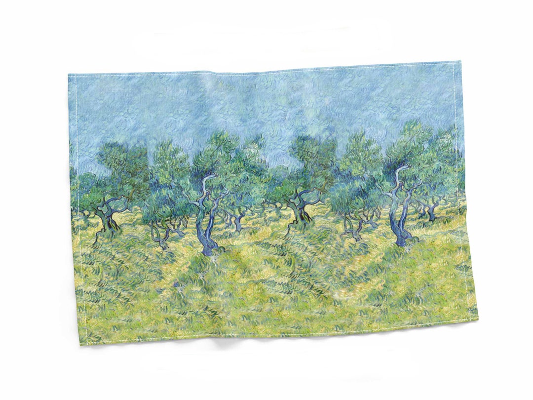Linen Towel, Van Gogh, Olive Grove, 100% Linen, Van Gogh Textile ...