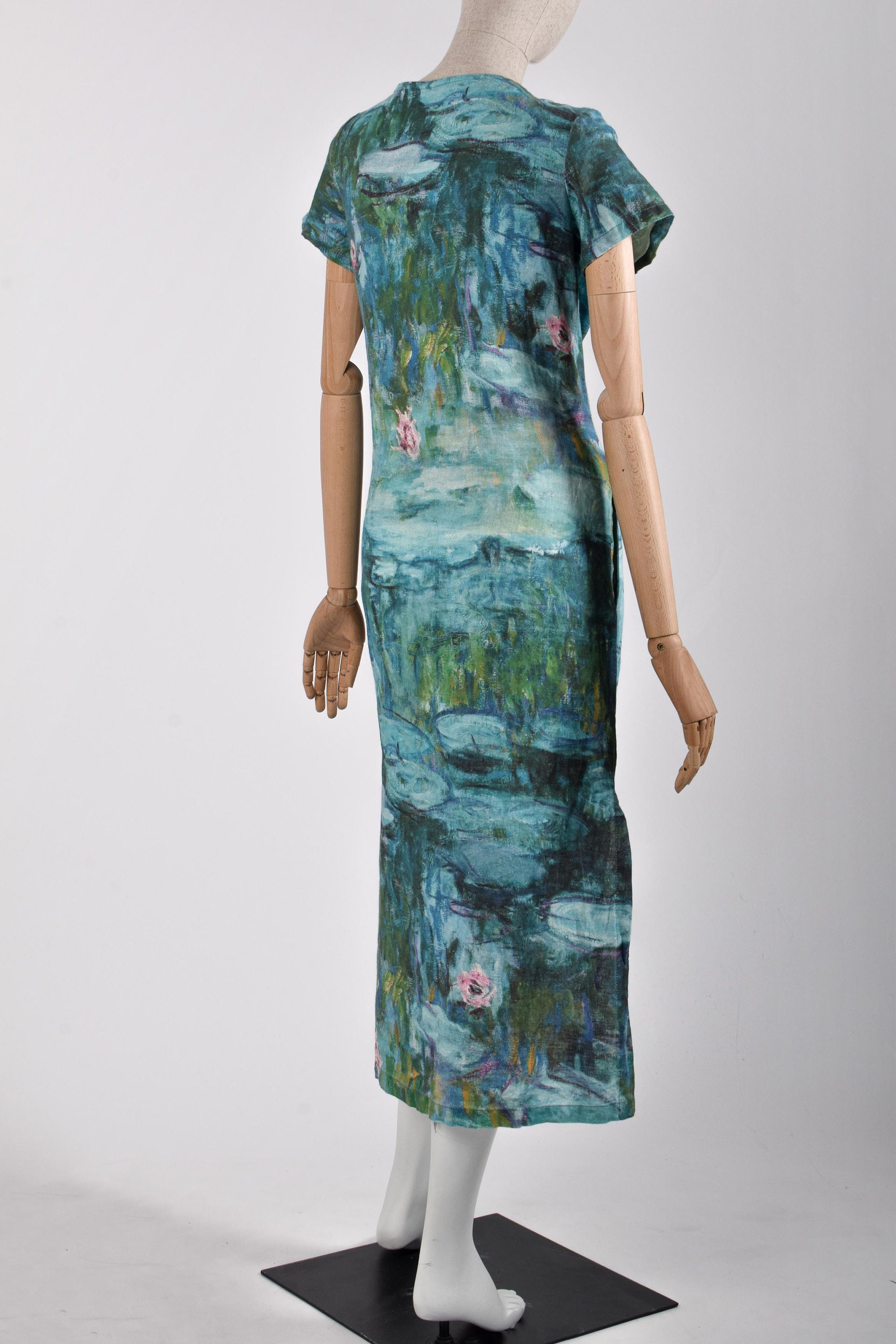 Maxi dress, Claude Monet, Water Lilies, Long women dress, linen dress ...