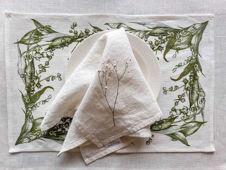Linen Placemats With Lily of the Valley Print, Easter Decor - Etsy Canada