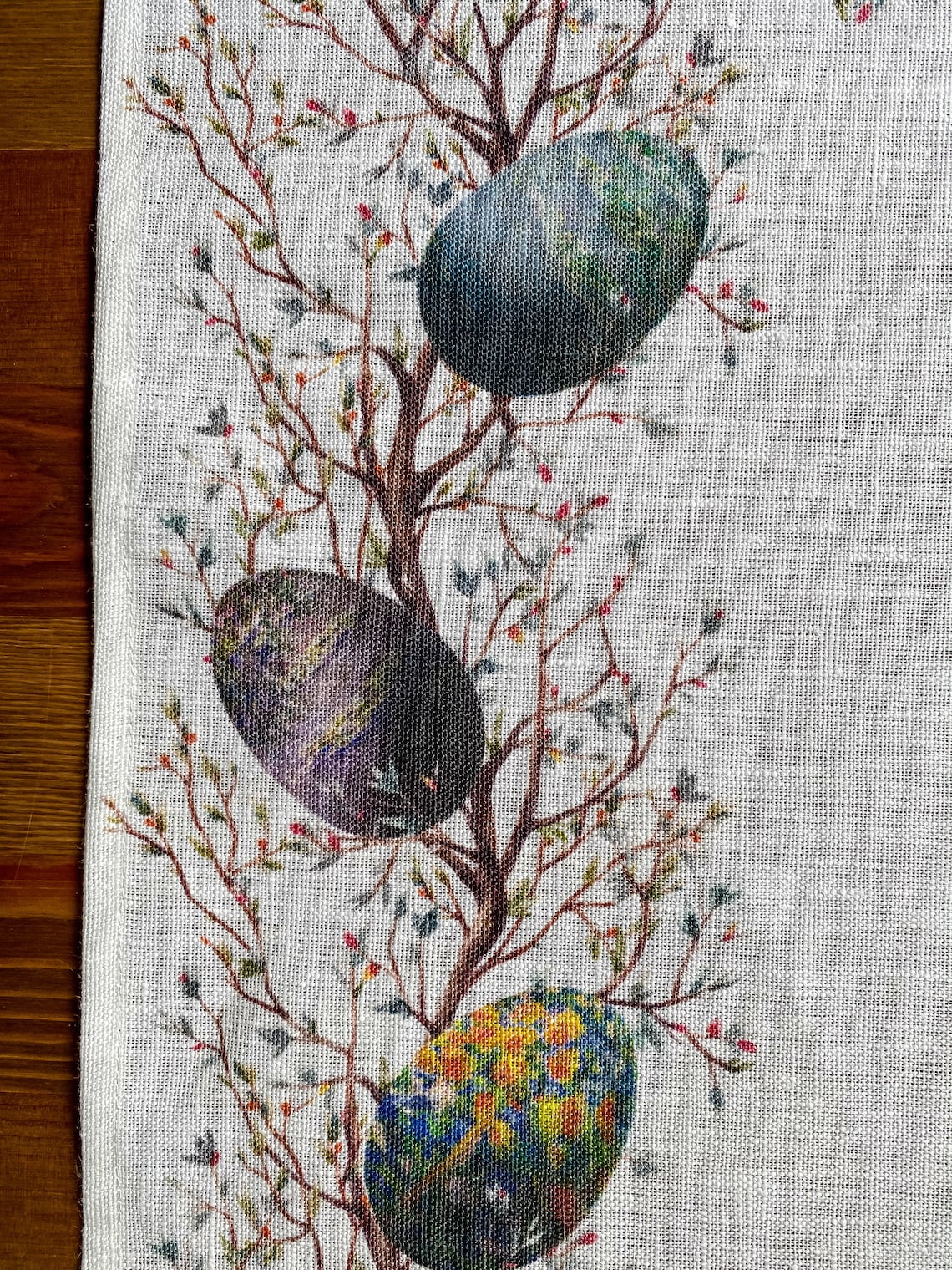 Easter Table Runner Claude Monet Easter Decor Easter Eggs - Etsy