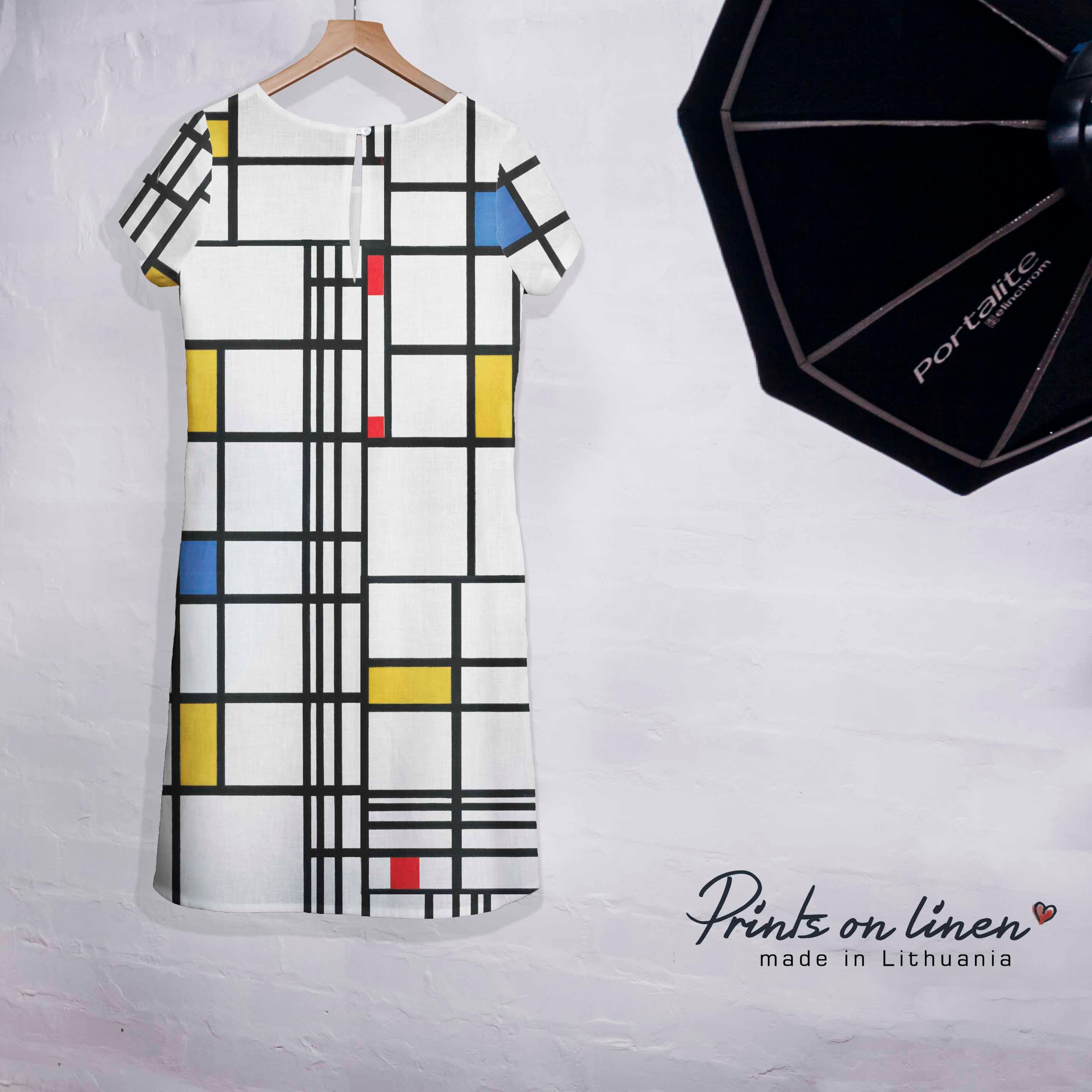 Linen dress, Piet Mondrian, tunic dress, maxi dress, loose dress, boho ...