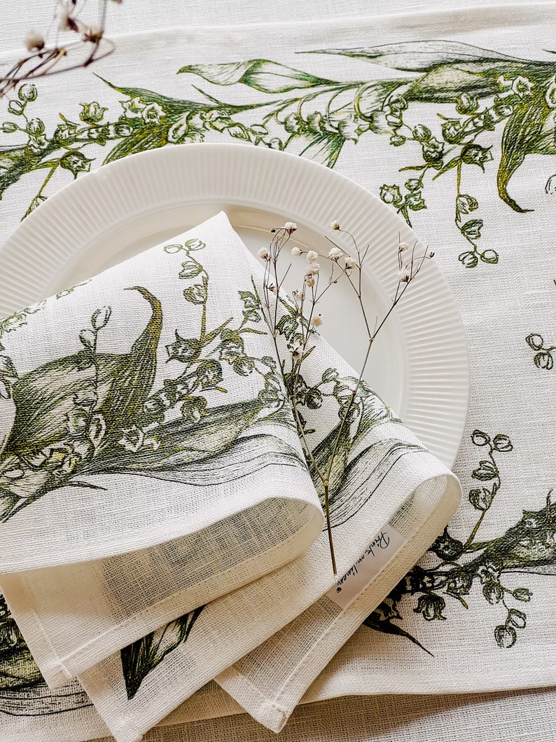 Napkins Lily of the Valley Plant Napkins Linen Napkins | Etsy