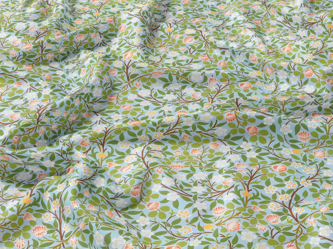 William Morris Clover Linen Fabric, Floral Print, by the Yard - Etsy