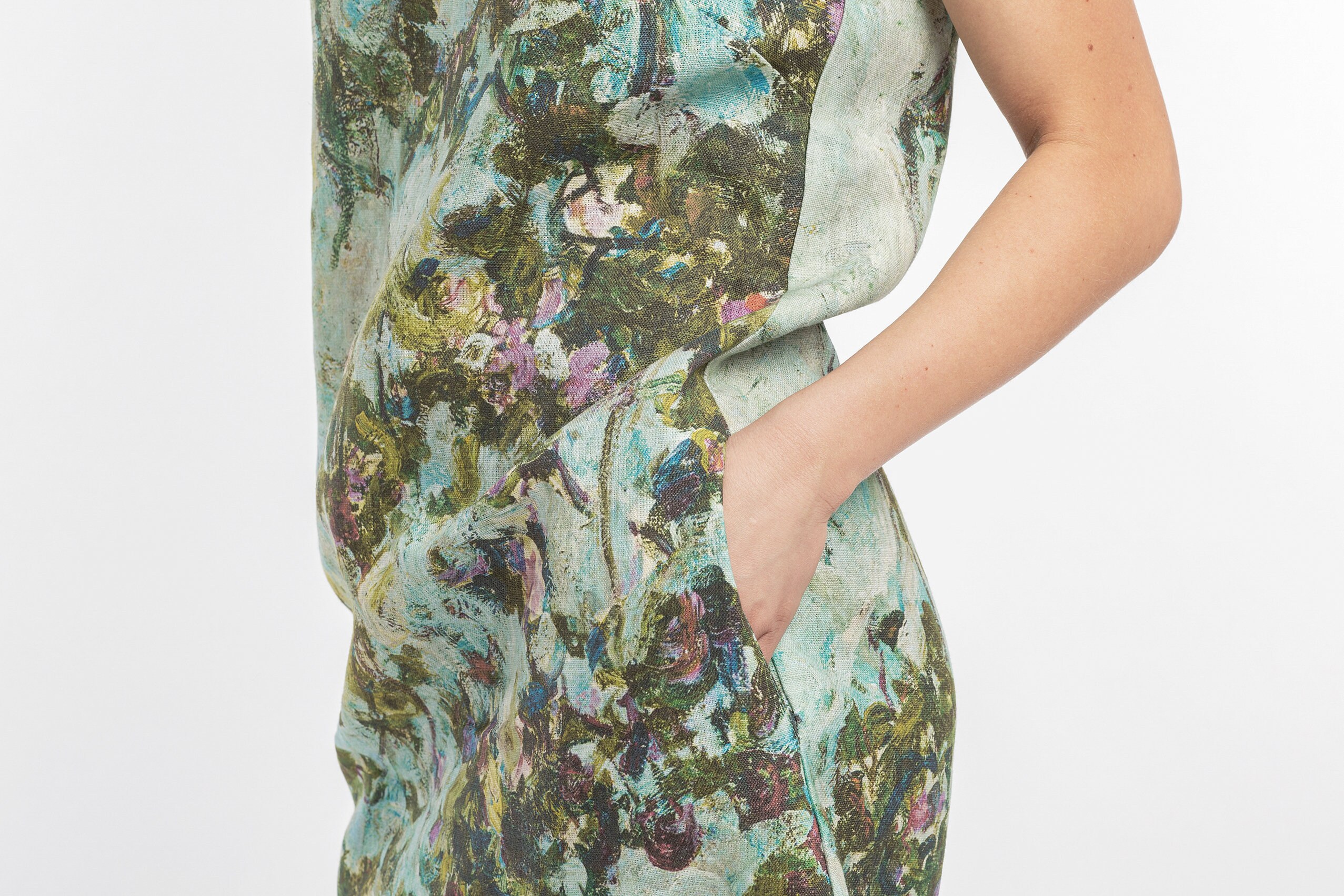 Linen Women Dress Claude Monet Monet Dress Dress With | Etsy