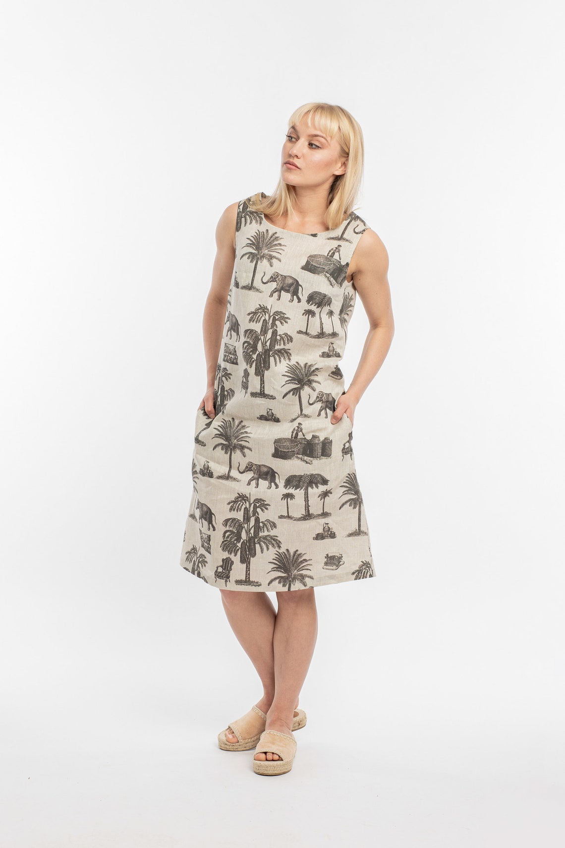 Beige Linen Dress Linen Women Dress Summer Dress Linen - Etsy