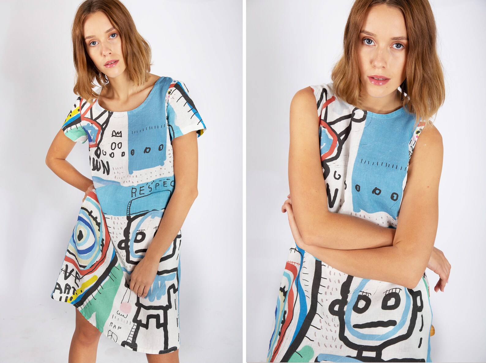 Linen Dress Respect Street Art Graffiti Street Wear Urban - Etsy