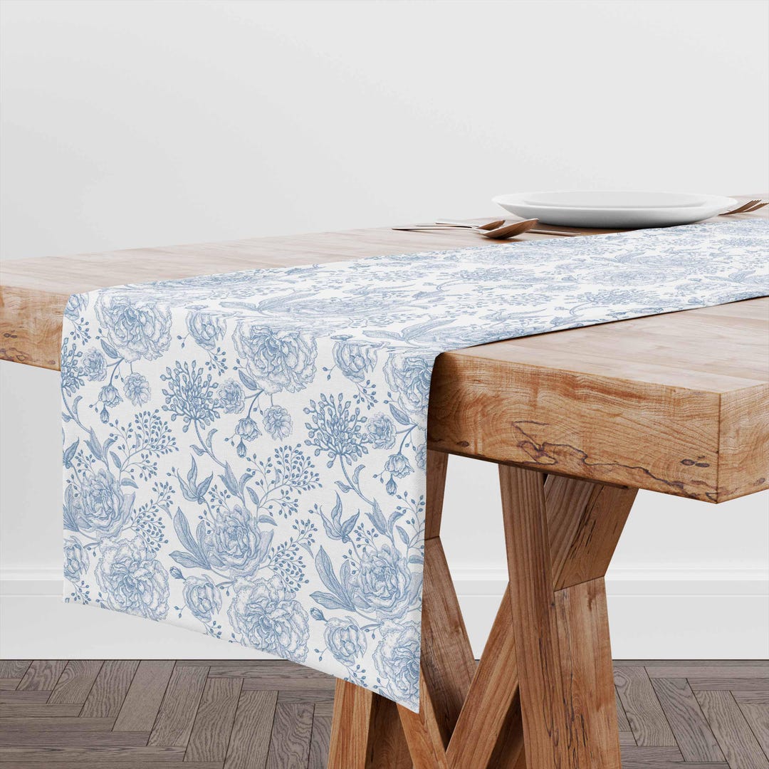 Table Runner, Floral Vintage, Linen Table Runner, Wedding Gift, Wedding ...