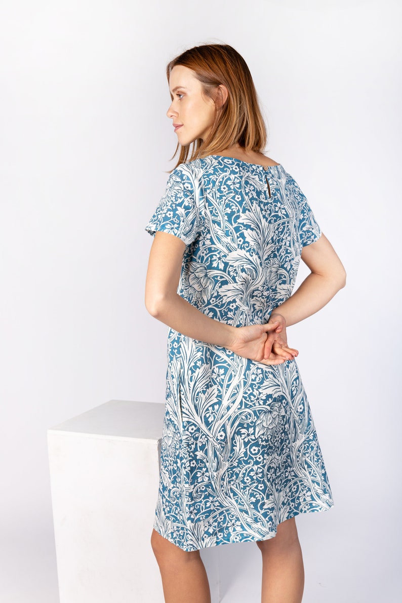 William Morris Linen Dress, Arcadia Print, Plus Size - Etsy UK