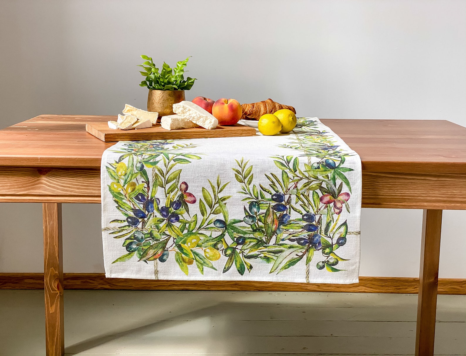 Table Runner, Olives, Housewarming Gift, Easter Table Runner ...