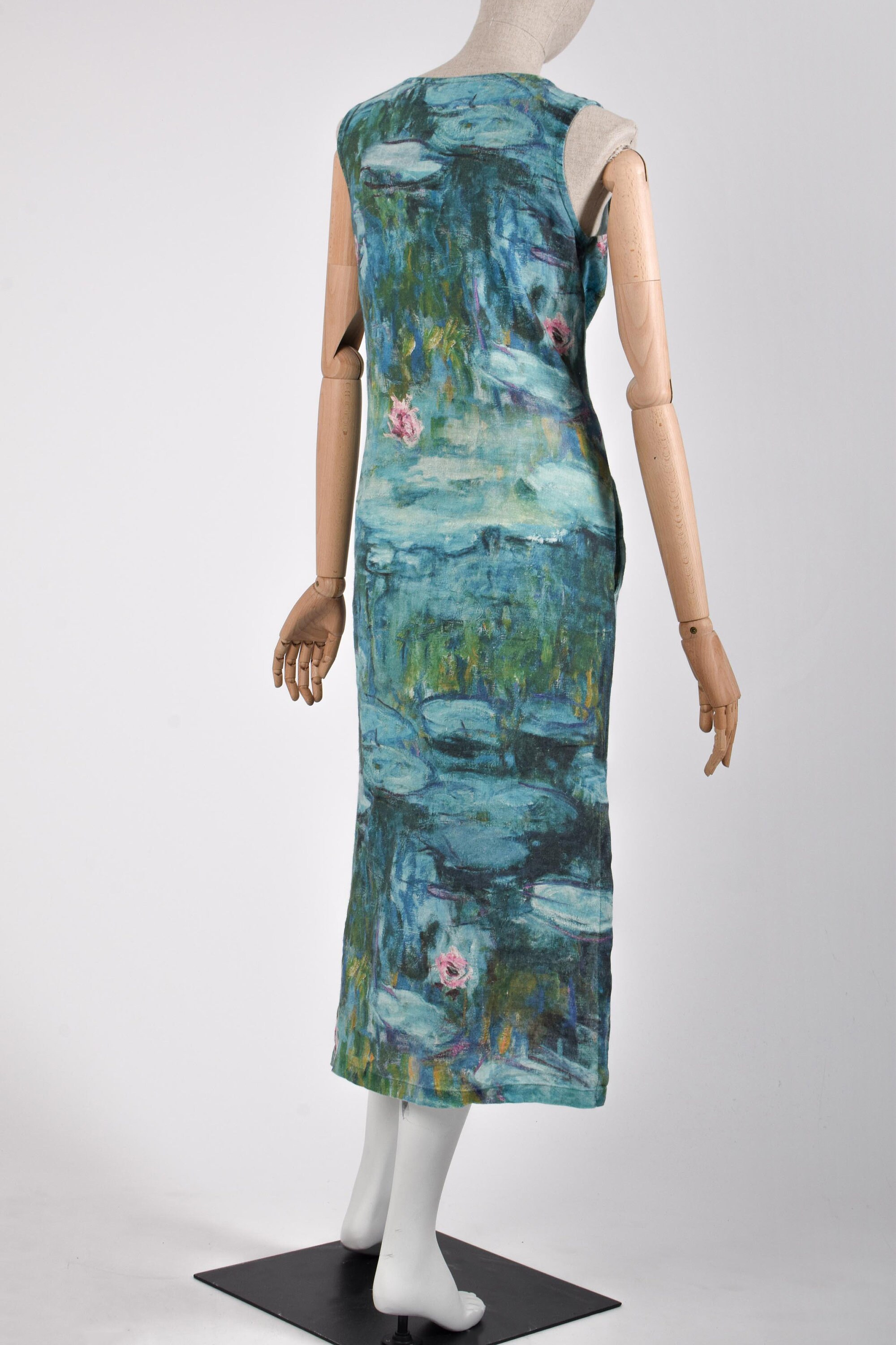 Maxi dress, Claude Monet, Water Lilies, Long women dress, linen dress ...