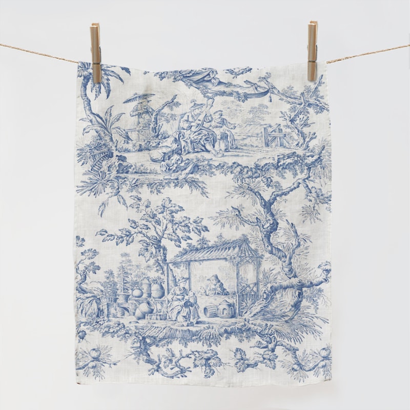 Toile Kitchen Towel - Etsy