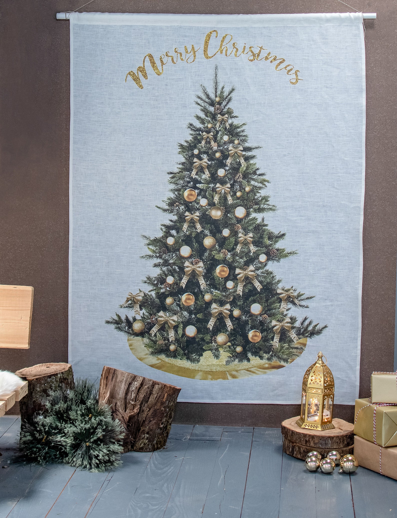 Tapestry Merry Christmas Tree Decor Wall Tapestry Wall | Etsy