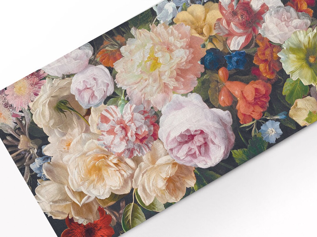 Table Runner, Still Life, Floral Table Top 100% Linen, Party Decor ...