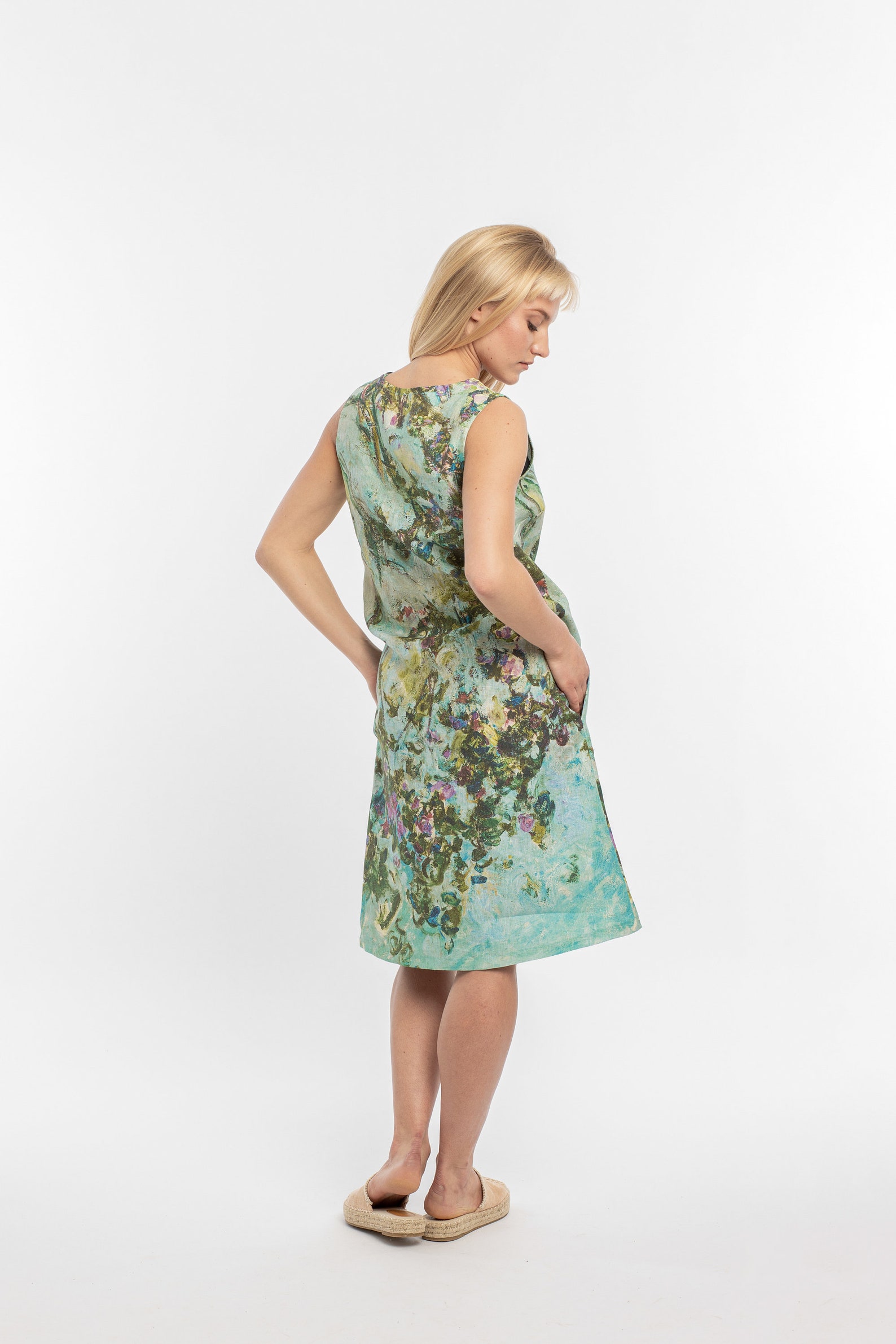 Linen Women Dress Claude Monet Monet Dress Dress With - Etsy