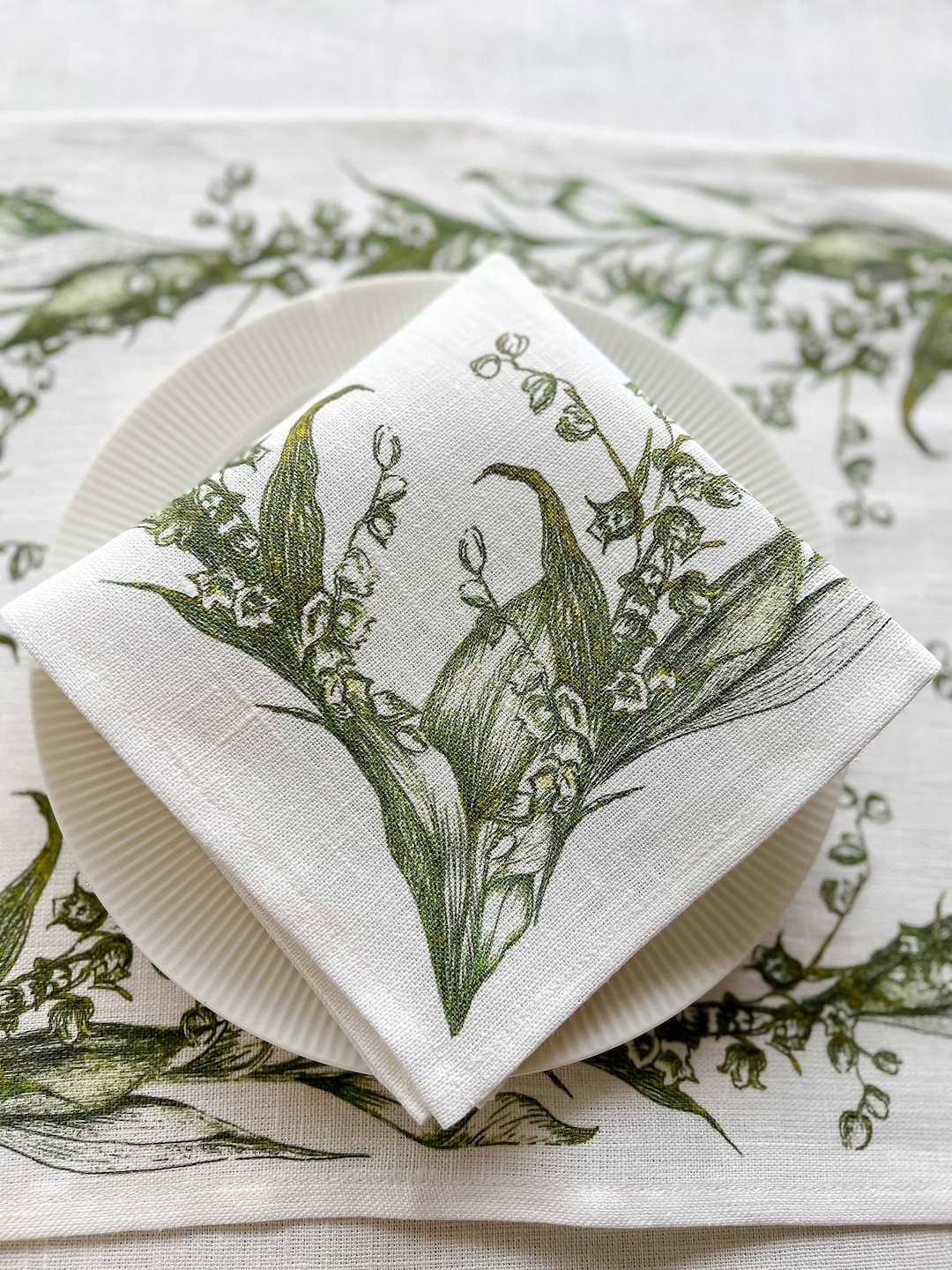Napkins, Lily of the Valley, Plant Napkins, Linen Napkins, Easter ...