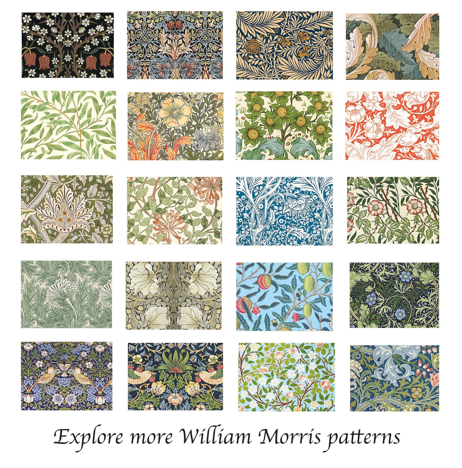 William Morris, Tablecloth, Blackthorn, Vintage Flower Pattern, 100% ...
