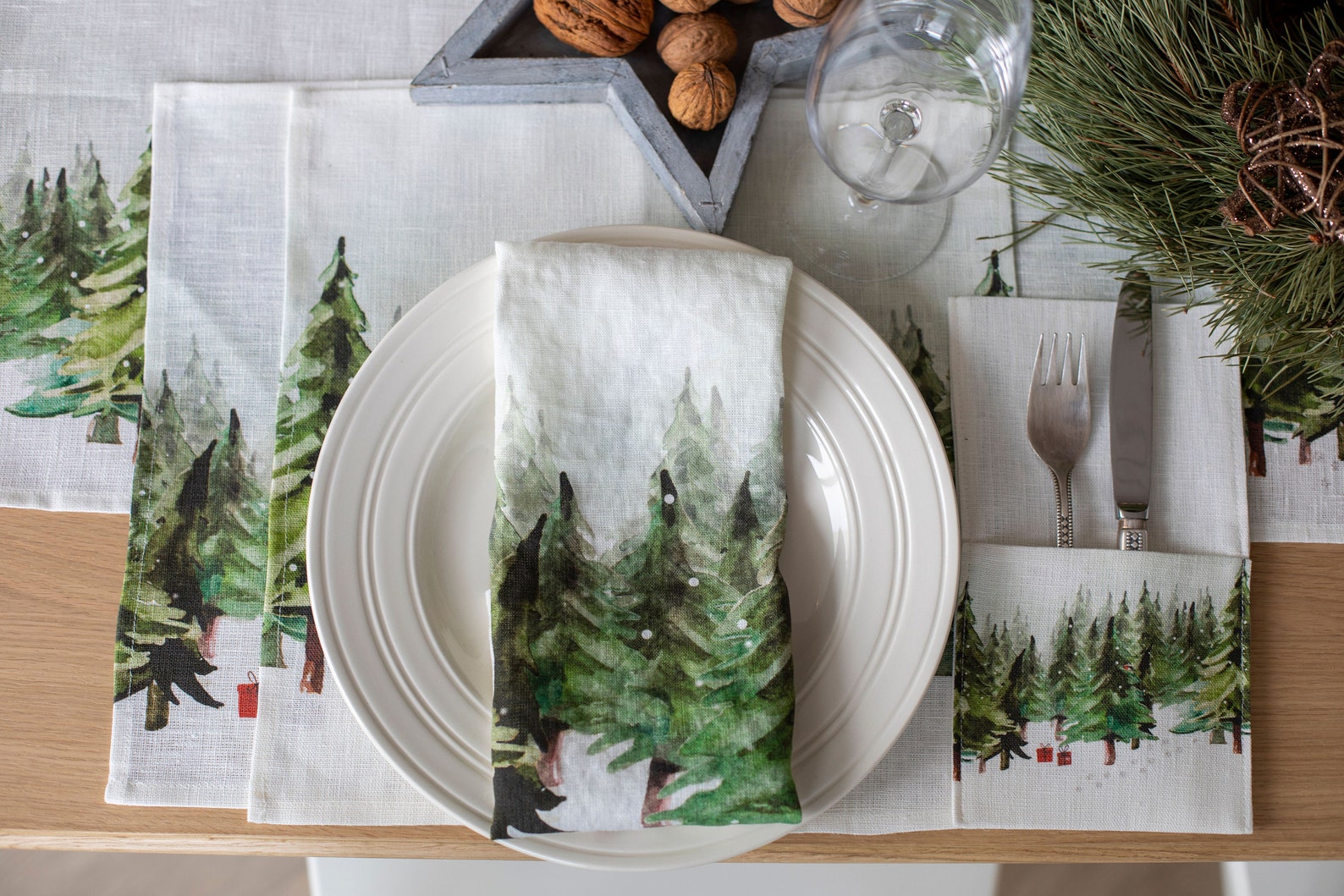 Napkins Set Holiday Dinner Linen Napkins Christmas Napkins - Etsy