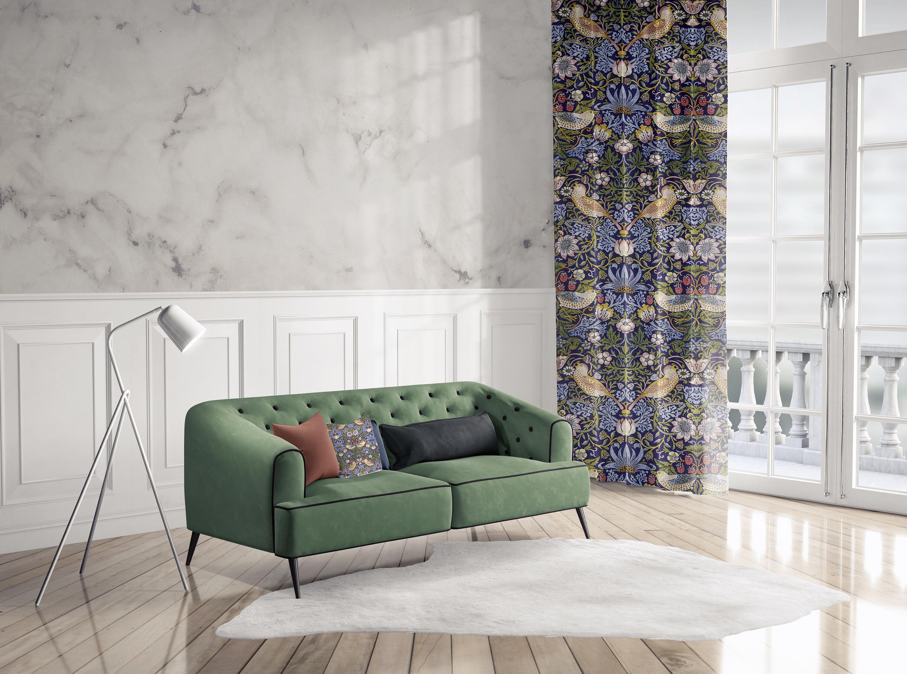 Curtains for living room, William Morris, The Strawberry Thief, Bird ...