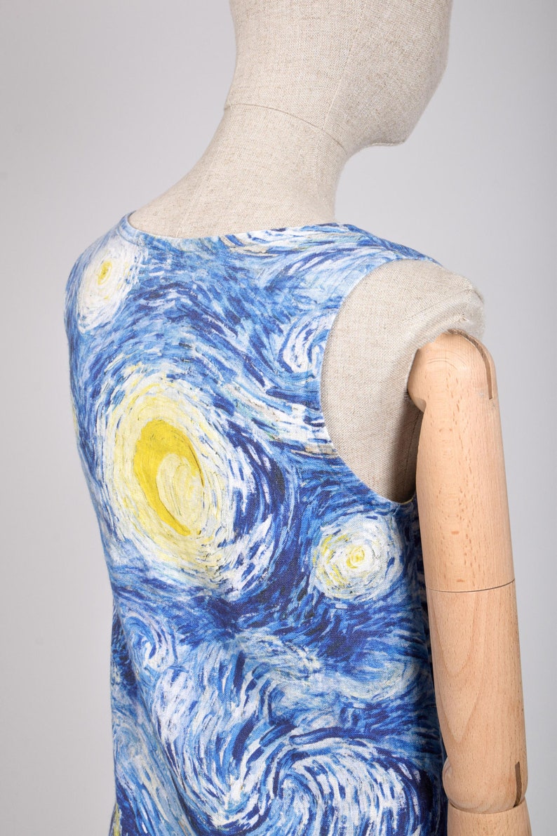 Starry Night Vincent van Gogh Linen dress Linen tunic 100% | Etsy