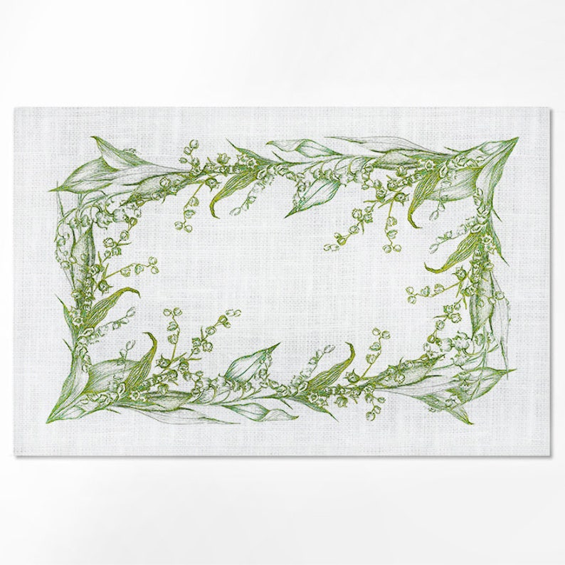 Linen Placemats With Lily of the Valley Print, Easter Decor - Etsy Canada
