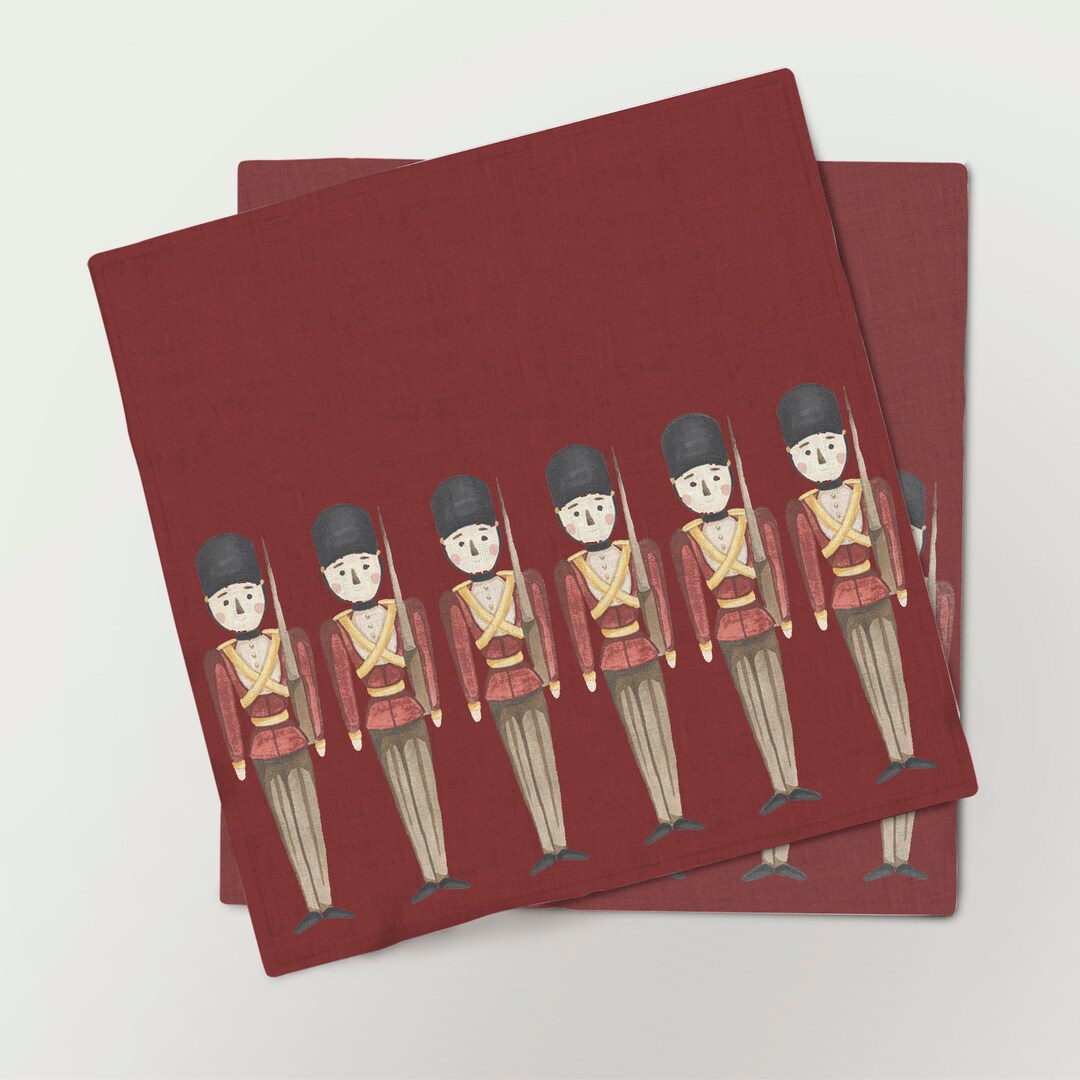 Nutcracker Napkins, Christmas Nutcracker Napkins, Dark Red Color ...