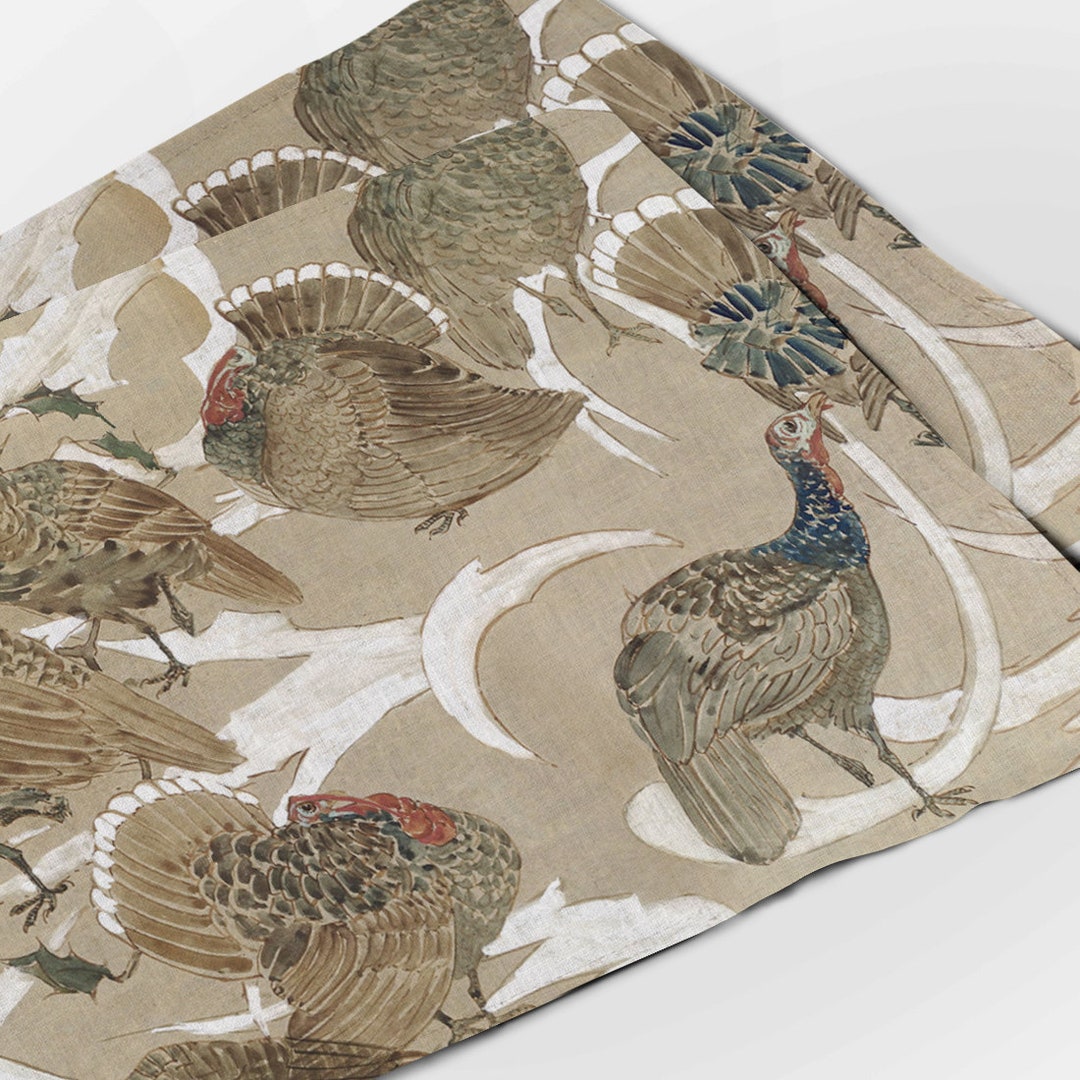 Placemats Set, Turkey, Thanksgiving Decor, Linen Placemats, 100% Linen ...