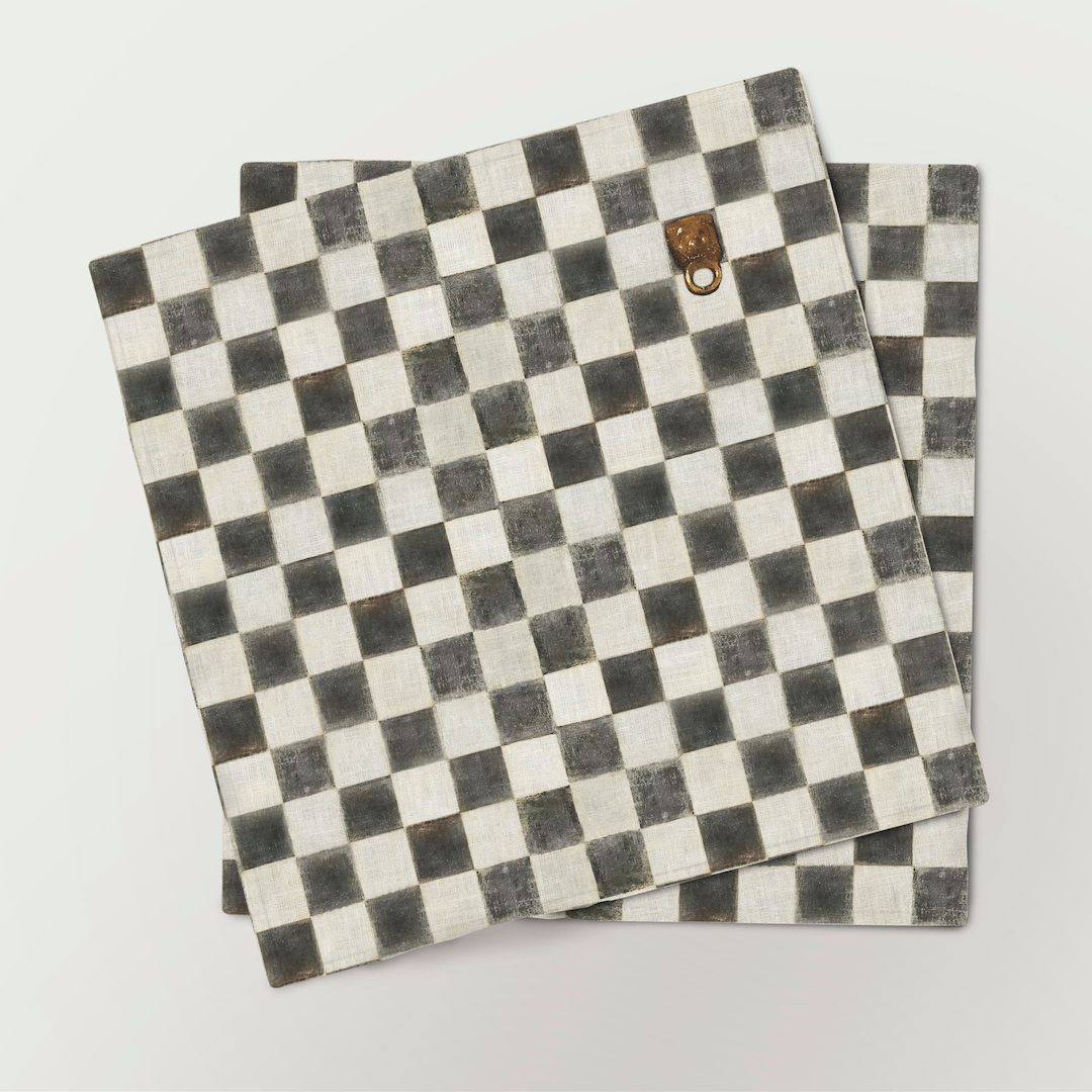 Linen Napkins, Chess Napkins, Chess Print, Fabric Napkins, 100% Linen ...