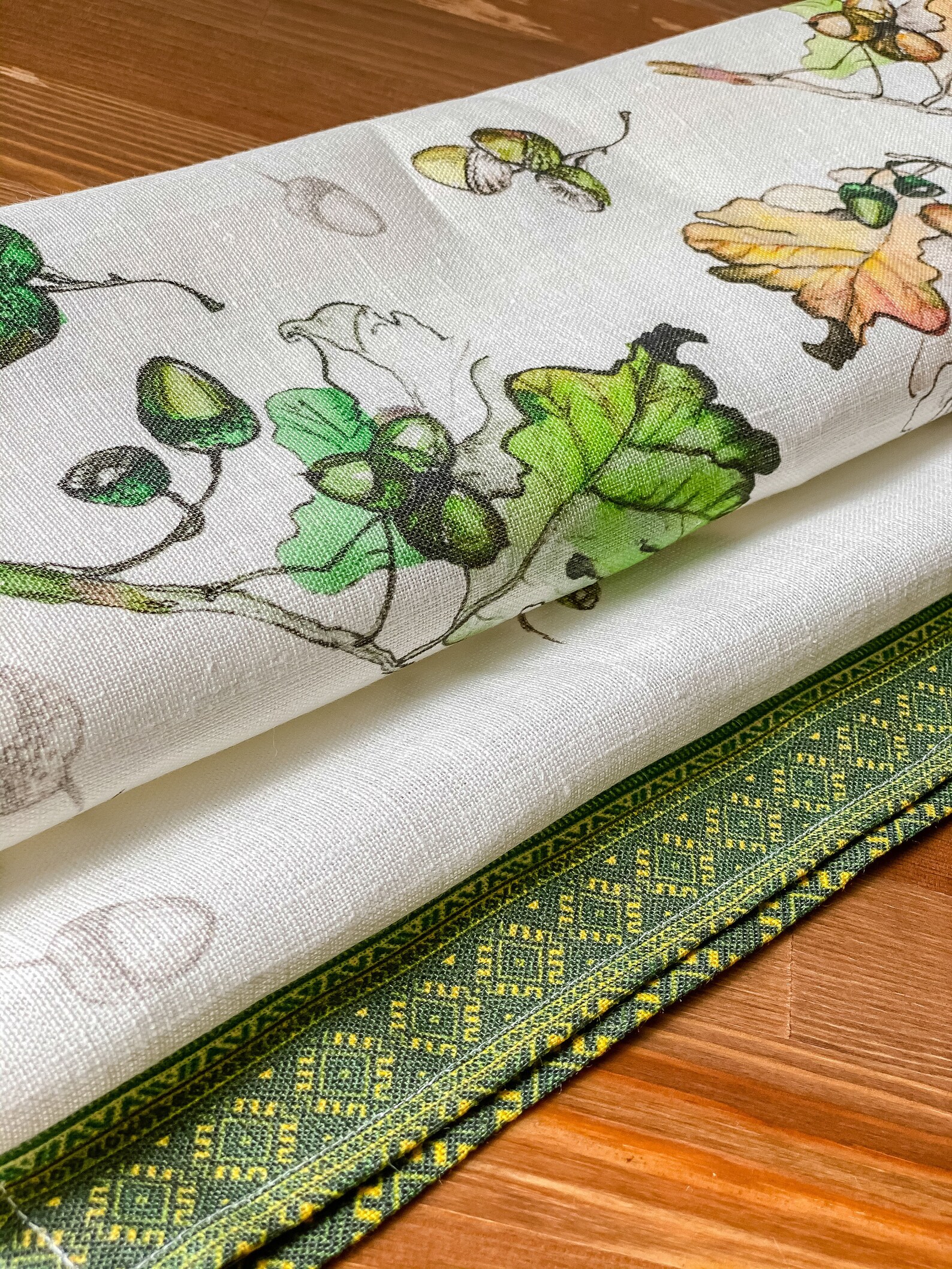 Table Runner Fall Linen Table Runner Oak Thanksgiving Table | Etsy