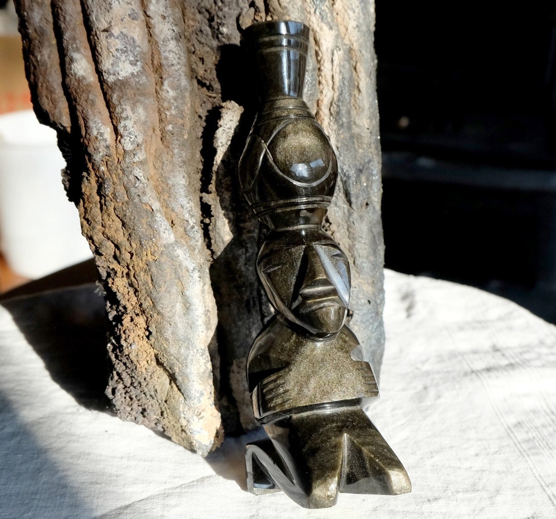 Golden Obsidian From Mexico Sculpture Golden Obsidian From the State of ...