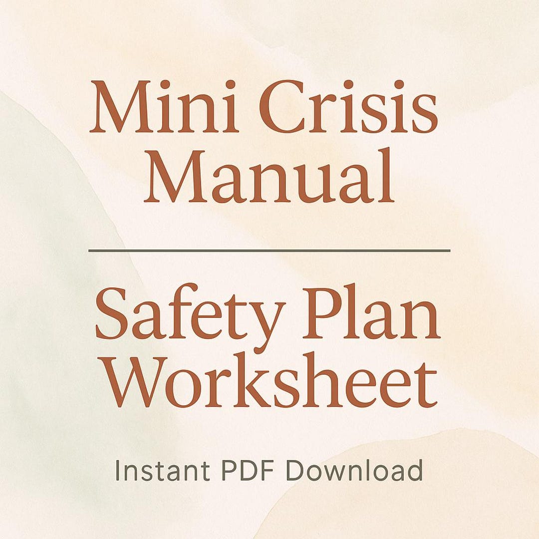Mini Crisis Manual + Safety Plan Worksheet | Mental Health Printable ...