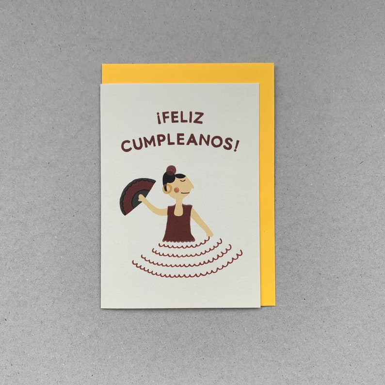 Happy Birthday in Spanish Greeting Card Feliz Cumpleaños - Etsy