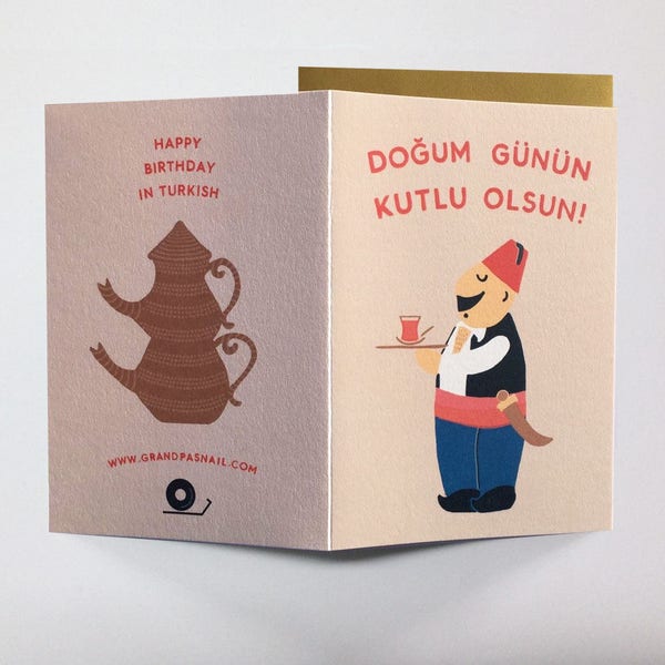 Turkish Birthday Card - Etsy