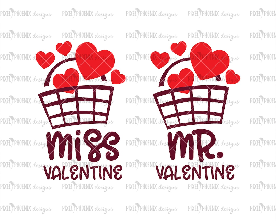 Mr Valentine SVG, Miss Valentine SVG, Valentine SVG, Valentine's Day ...
