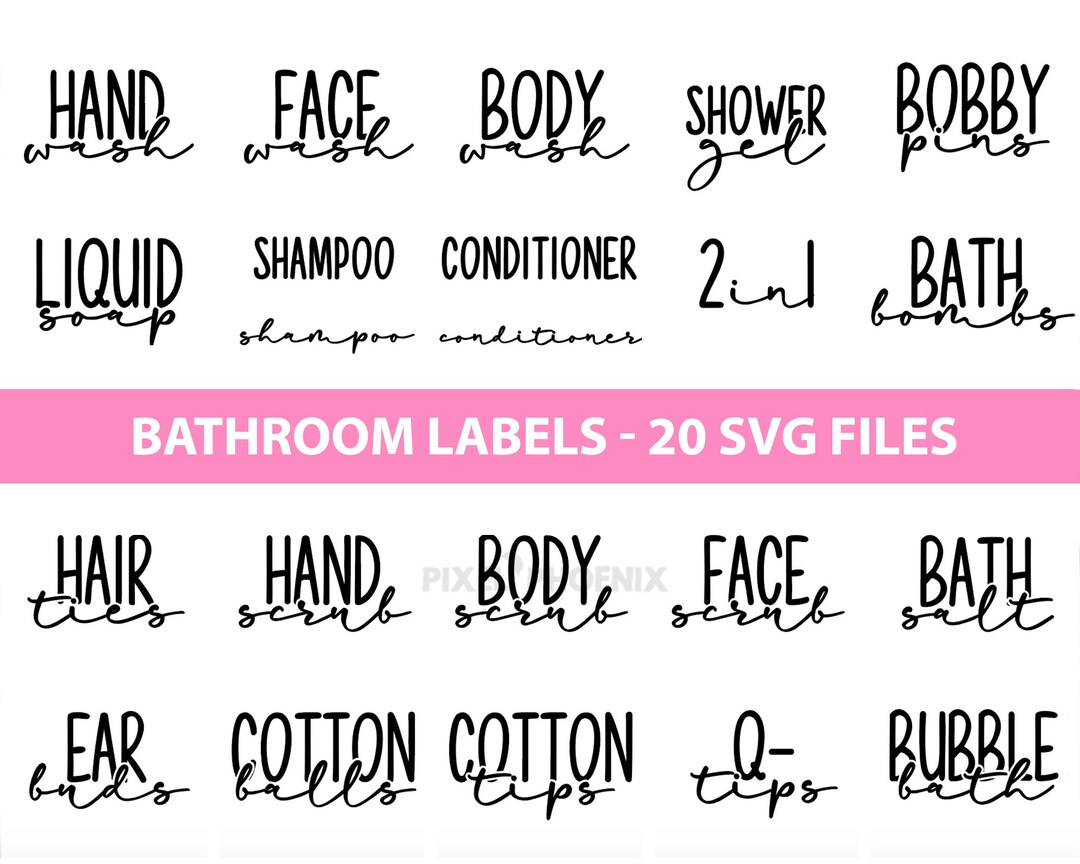 Bathroom Label SVG Cut Files, Bottle Label, SVG Labels, Jar Label ...