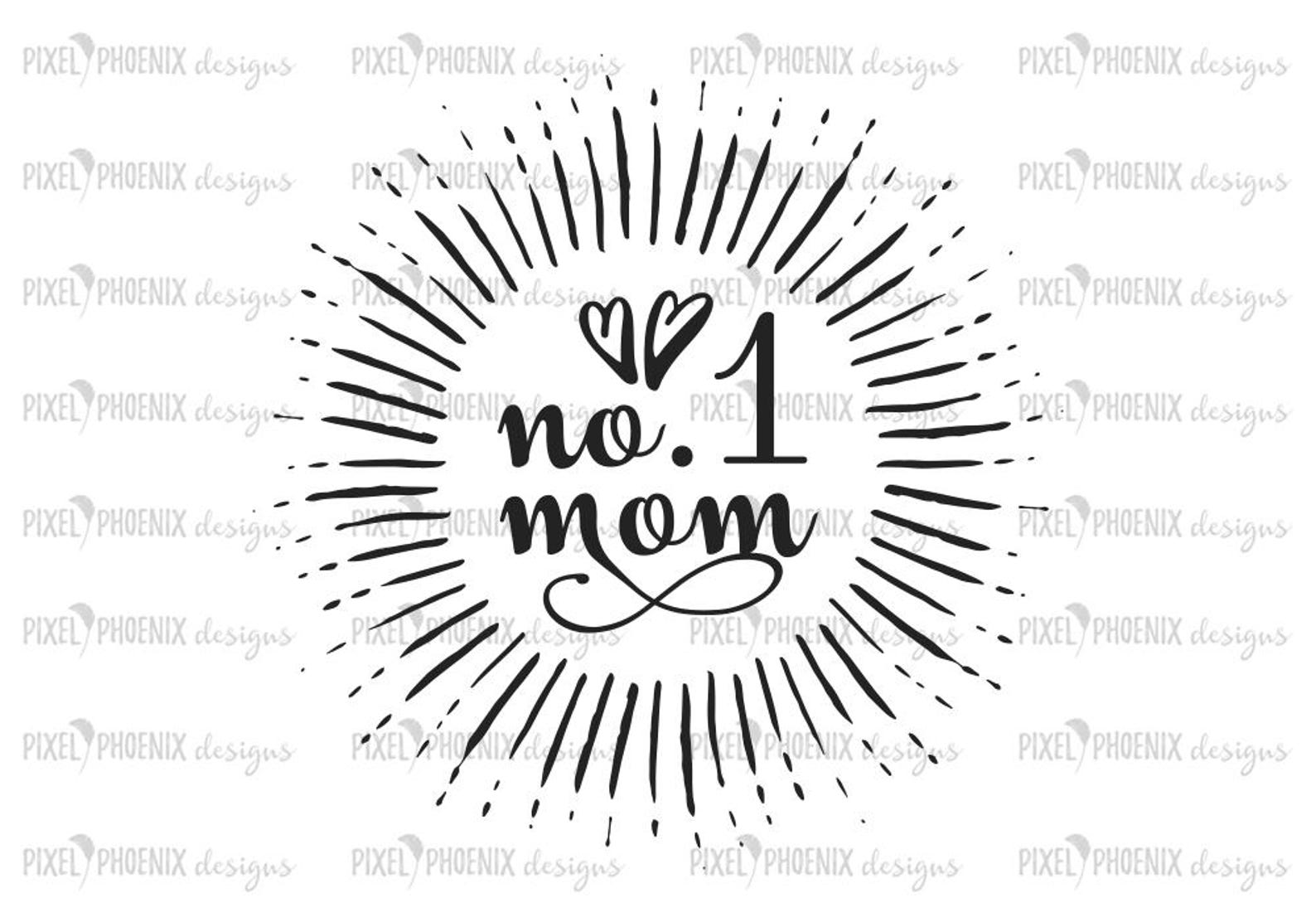No. 1 Mom SVG Cut File Mother's Day SVG Number One Mom - Etsy UK