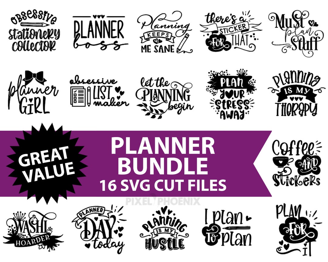 Planner SVG Bundle, SVG Planner Bundle, Planner Svg Bundle, Planning ...
