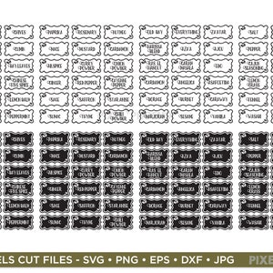 Spice Jar Labels SVG cut files kitchen vinyls herbs and | Etsy