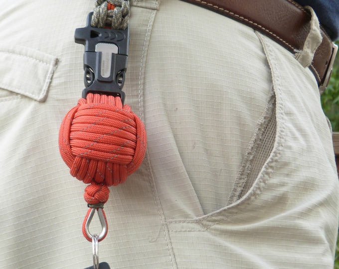 Monkey Fist Floating Reflective Key Chain With Belt Attachment - Etsy