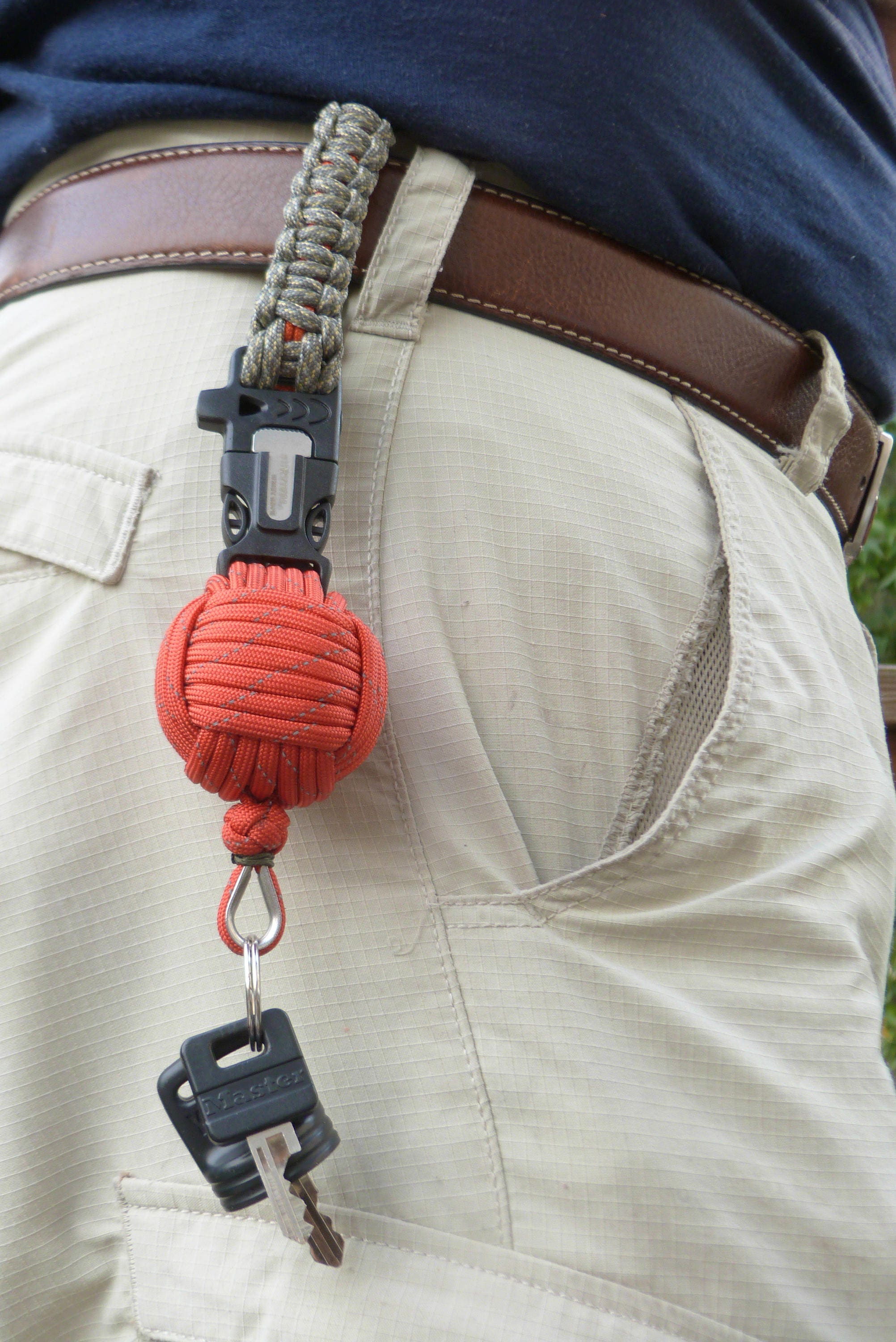 Monkey Fist Floating Reflective Key Chain With Belt Attachment - Etsy