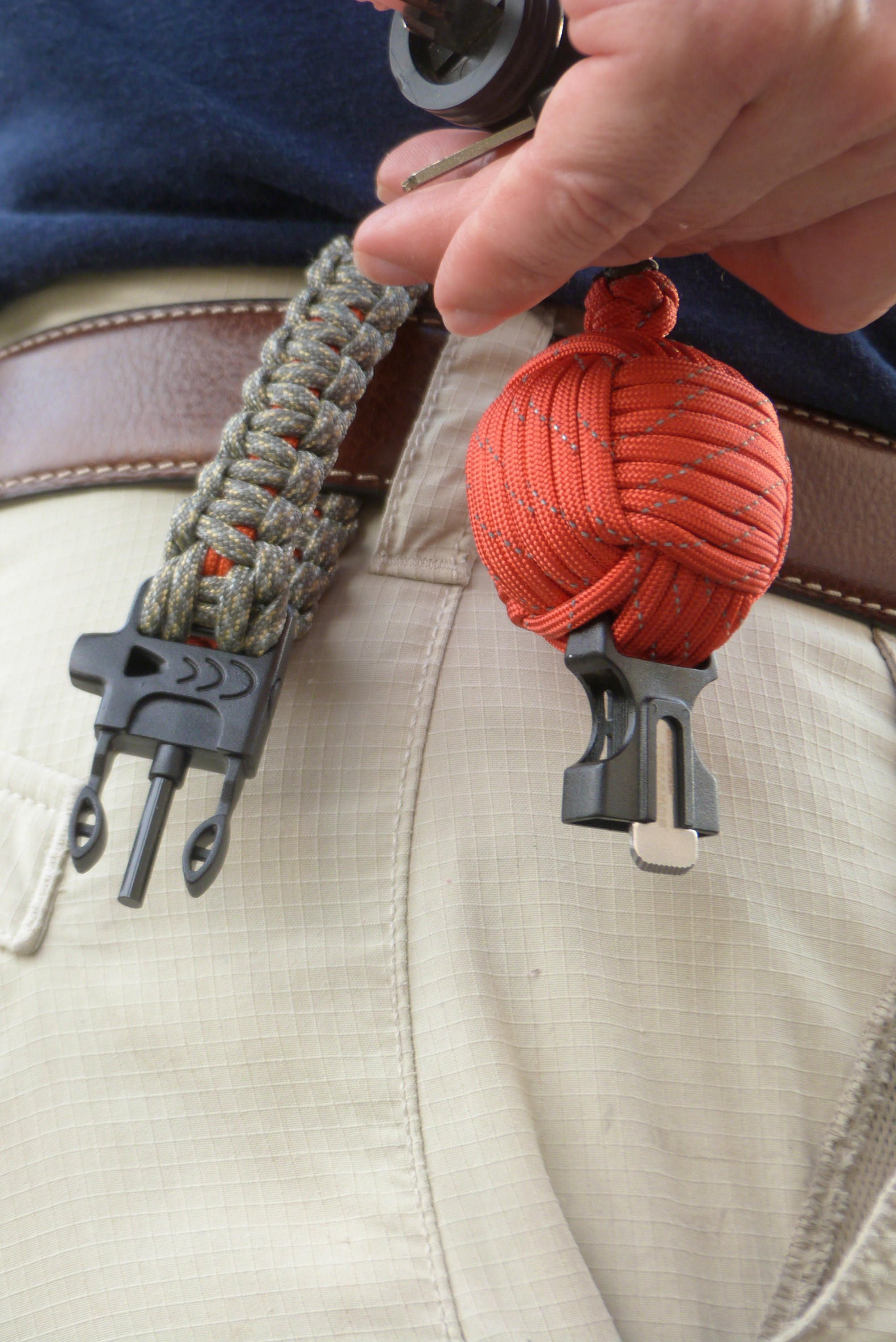 Monkey Fist Floating Reflective Key Chain With Belt Attachment - Etsy