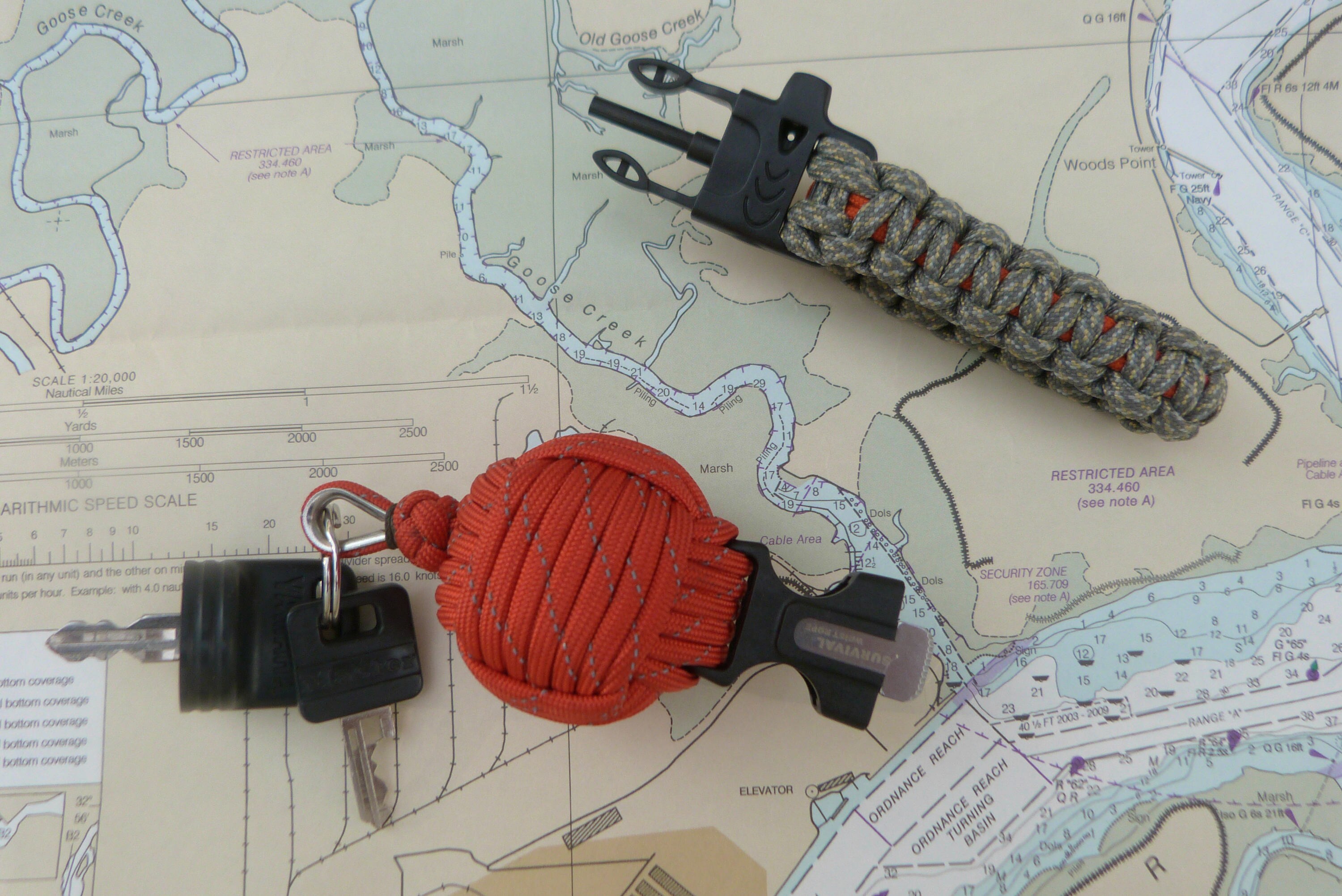 Monkey Fist Floating Reflective Key Chain With Belt Attachment - Etsy